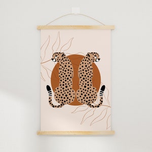 Boho Cheetah Art, Spirit Animal, Boho Wild Cat Illustration, Jungle Cat ...