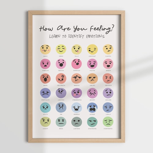 FEELINGS CHART Feelings Poster Emotions Chart School - Etsy
