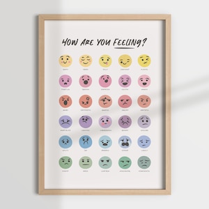 FEELINGS CHART feelings poster emotions chart school | Etsy