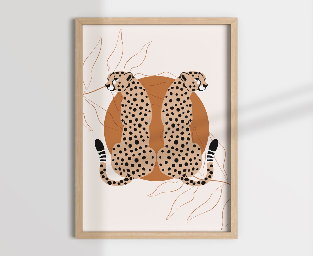 Boho Cheetah Art, Spirit Animal, Boho Wild Cat Illustration, Jungle Cat ...