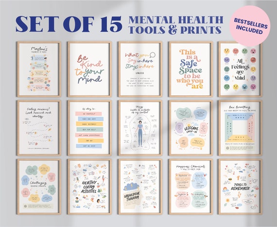 COUNSELLING CLASSICS Set of 15 Mental Heath Poster Therapist - Etsy