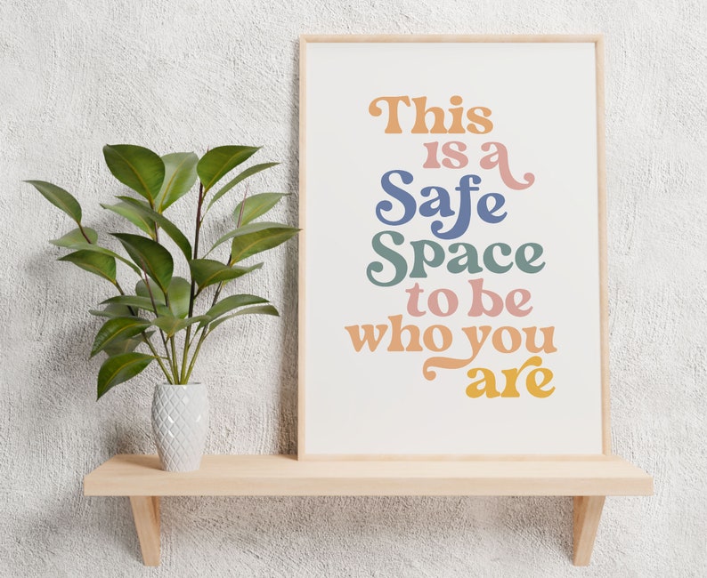 Safe Space Poster, School Psychologist, Therapy Office Decor (digital ...