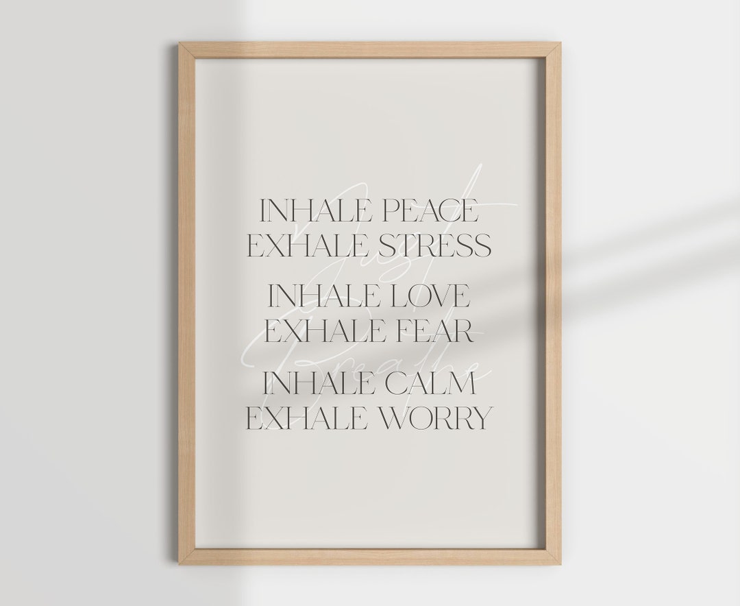 Inhale Exhale Print, Mindfulness Therapy Decor (digital Download) - Etsy