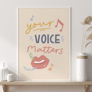 YOUR VOICE MATTERS, Classroom Poster, Classroom Art, Positive Playroom ...