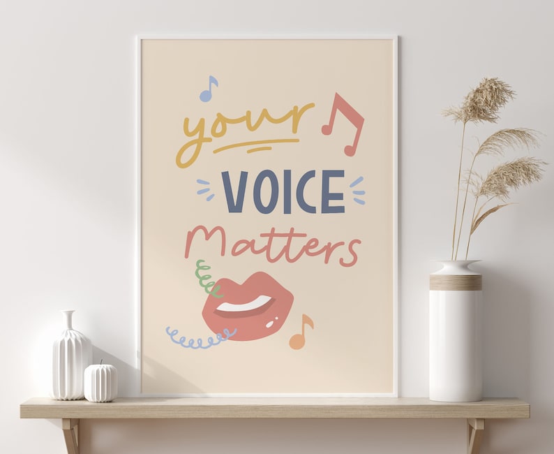 YOUR VOICE MATTERS Classroom Poster Classroom Art Positive | Etsy