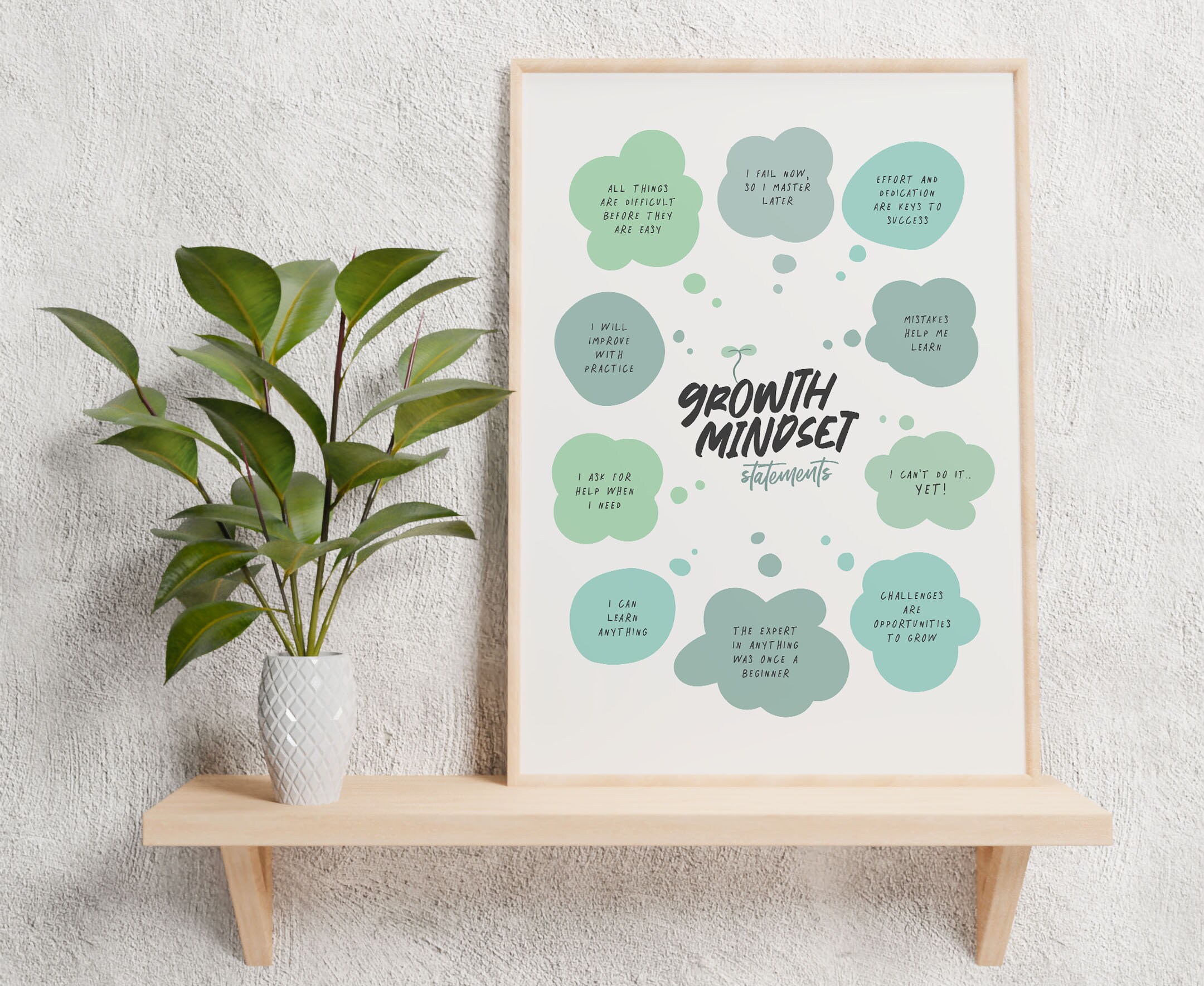 GROWTH MINDSET Statements Classroom Decor Positive Playroom - Etsy