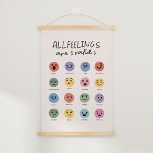ALL FEELINGS Are VALID, Feelings Chart, Emotions, Feelings Poster ...
