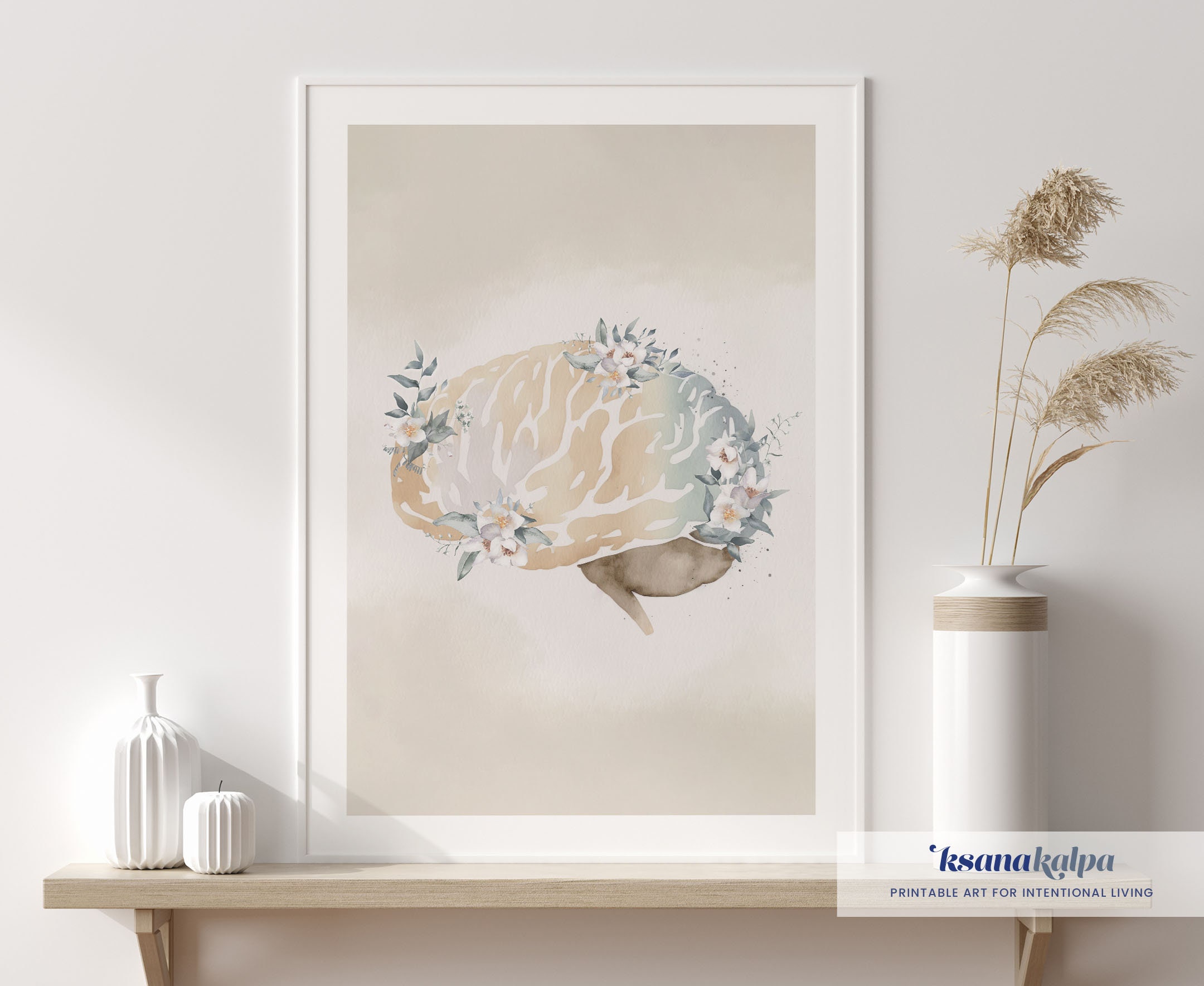 BRAIN BLOOM Brain Art Flower Psychology Brain Print Mental - Etsy