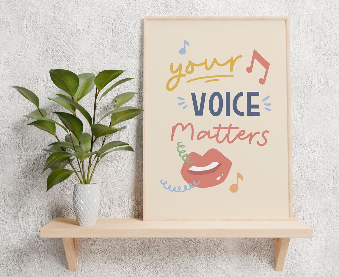 YOUR VOICE MATTERS Classroom Poster Classroom Art Positive - Etsy