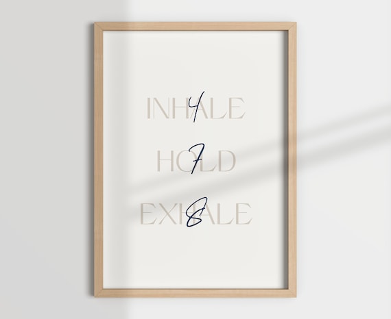 BREATHING 478 Print Grounding Breathe Technique Self Care | Etsy