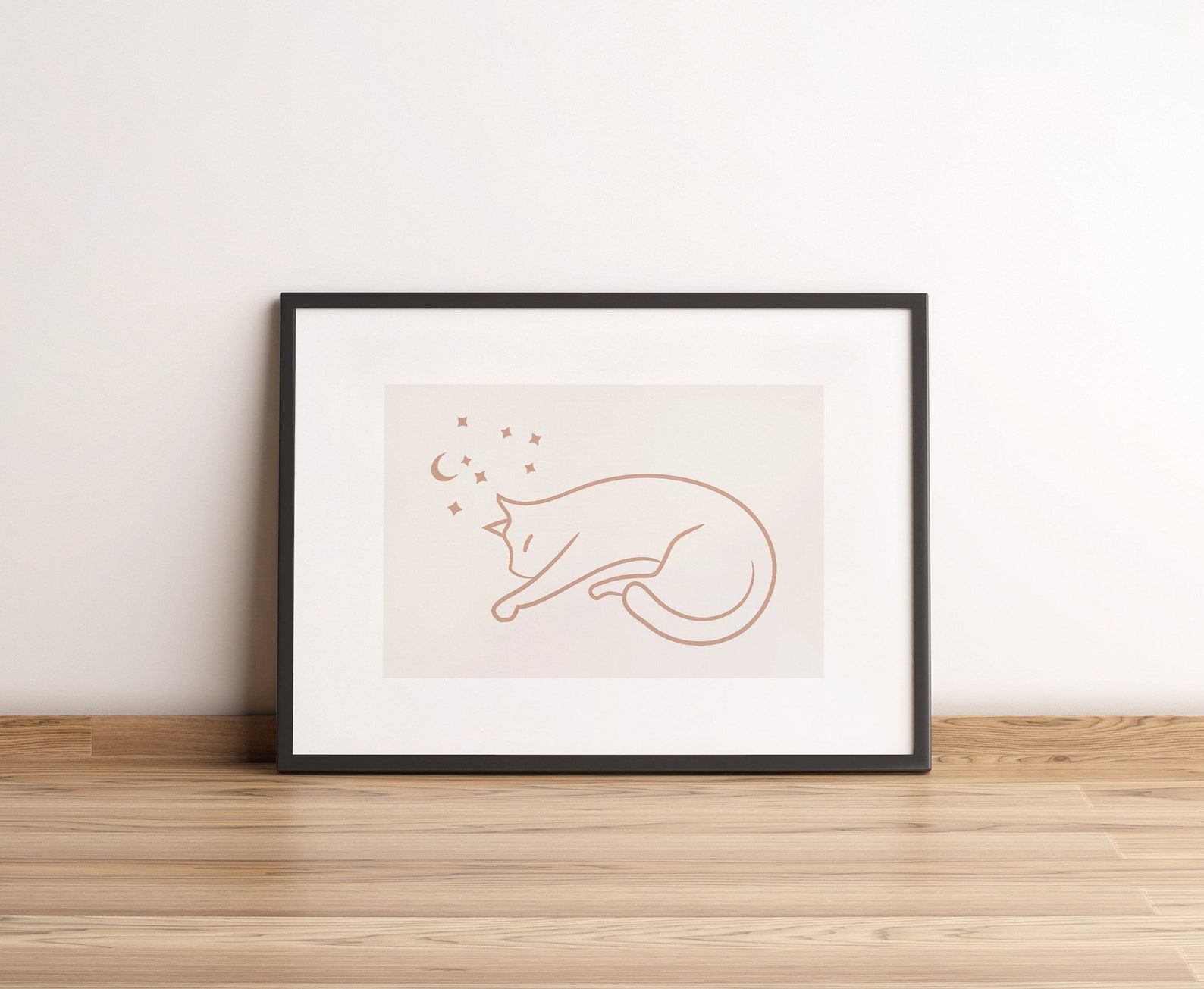 SLEEPY CALMING CAT Minimal Line Drawing Sleeping Cat Cat - Etsy