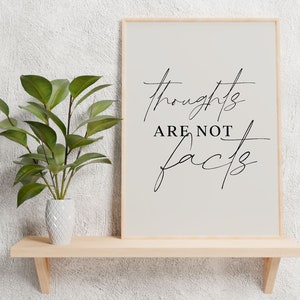 THOUGHTS Are NOT FACTS, Therapy Decor, Office Prints, Therapist Decor ...