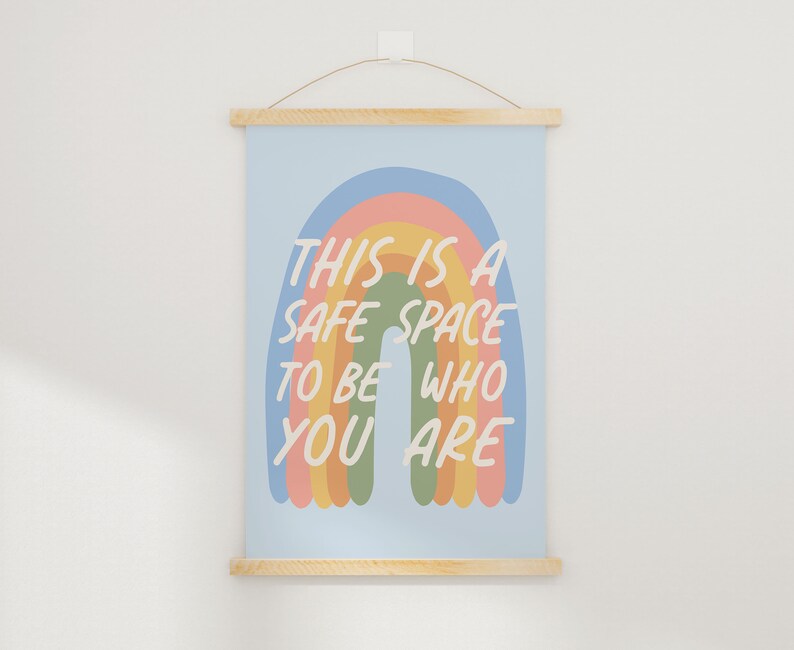 Safe Space Rainbow Poster, Mental Health Art (digital Download) - Etsy
