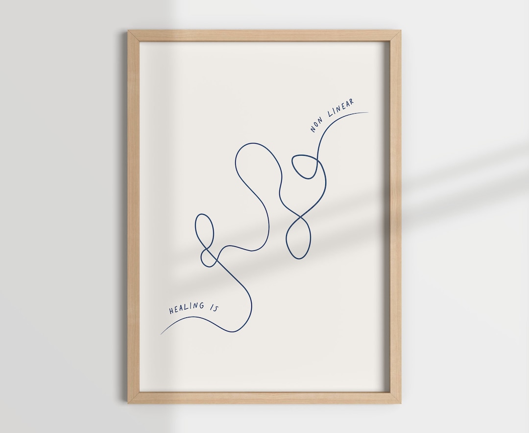 HEALING is NON LINEAR Print, Healing Reminder, Self Care Art, Therapy ...