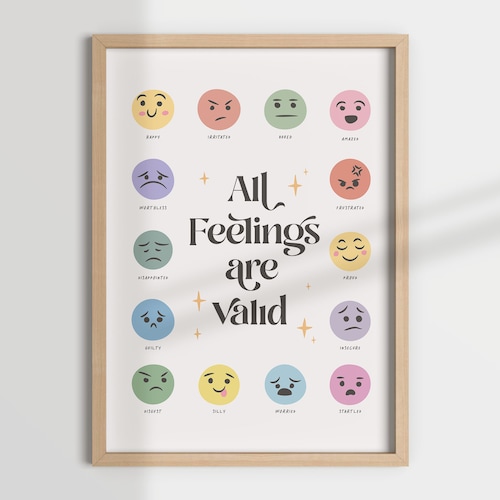 ALL FEELINGS Are VALID Feelings Chart Emotions Feelings - Etsy