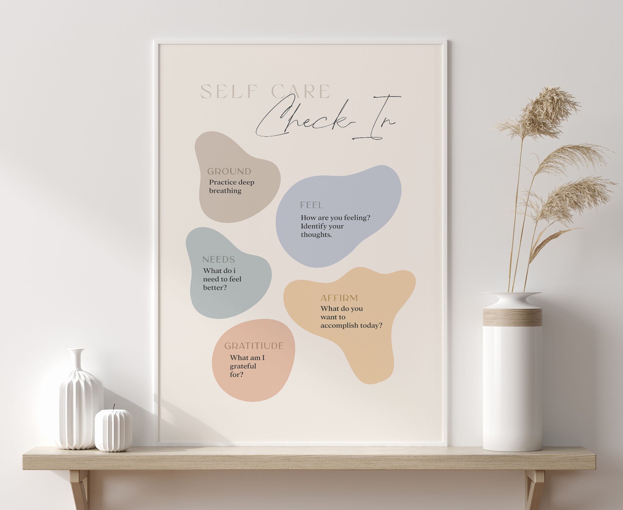 Self-care Check-in Poster, Mental Health Print (digital Download) - Etsy