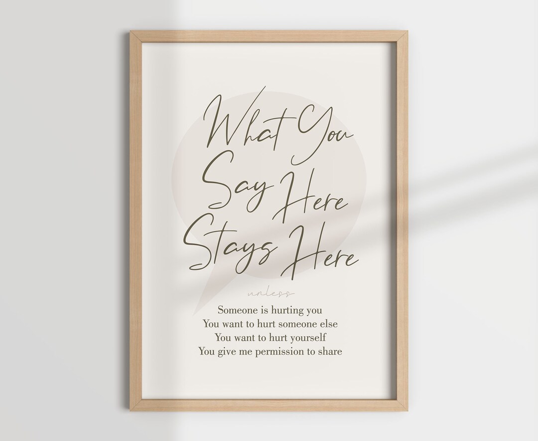 What You SAY HERE STAYS Here, Confidentiality Sign, Confidentiality ...