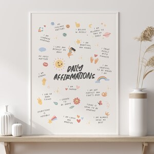 DAILY AFFIRMATIONS, Positive Affirmations, Classroom Art, Classroom ...