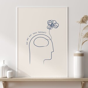 You Are NOT YOUR THOUGHTS, Mental Health, Therapy Office, Therapy Art ...