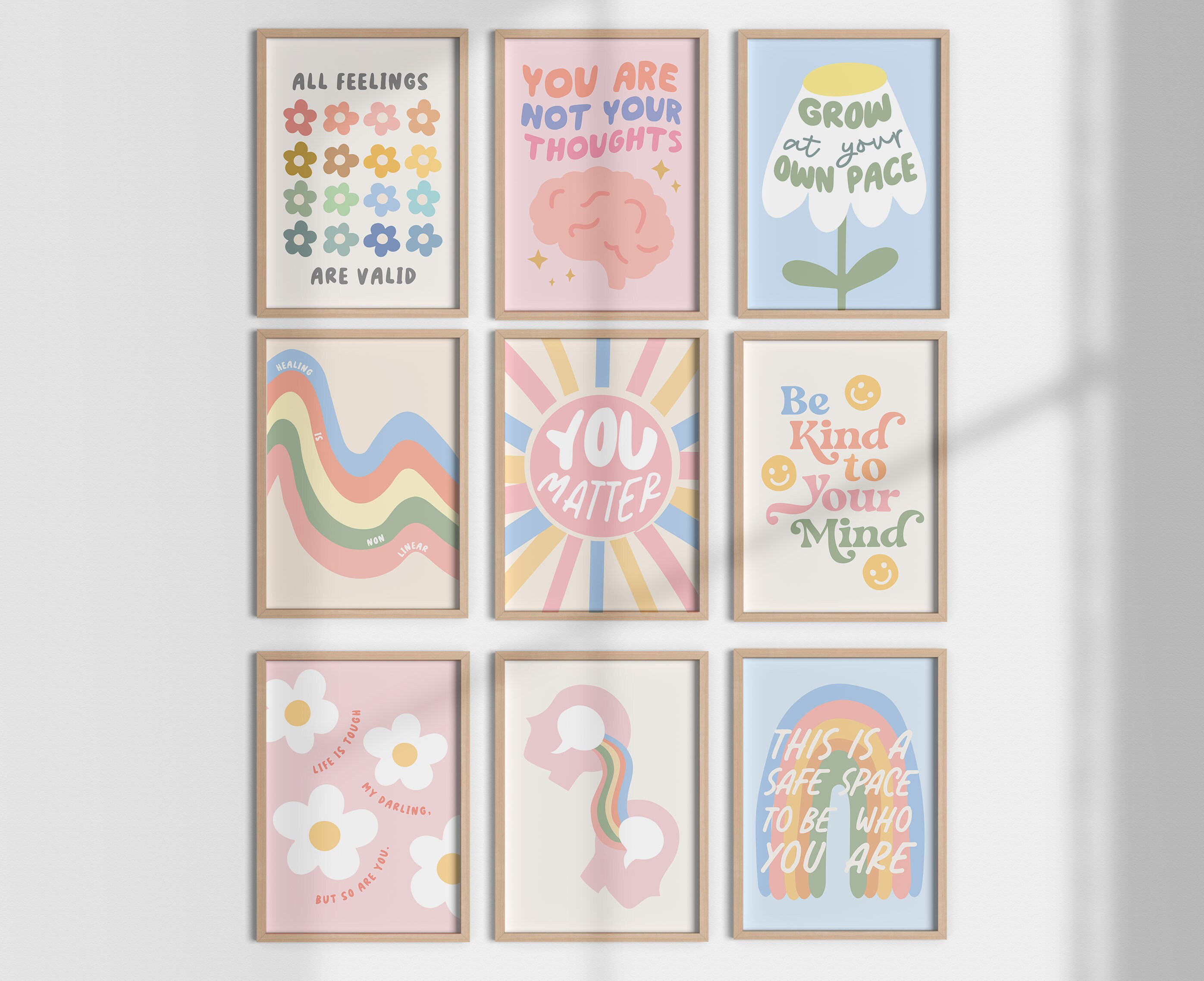 Set of 9, School Psychologist Print Bundle, Classroom Decor, Therapy ...