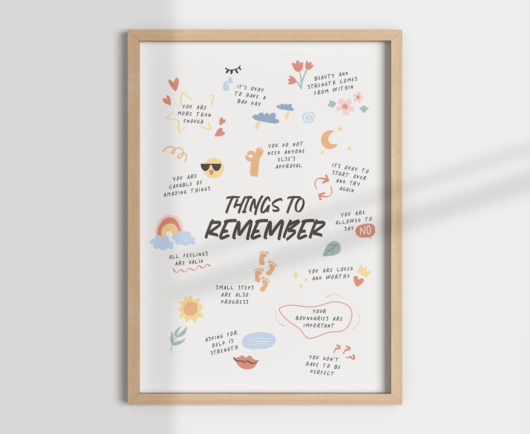 SELF CARE REMINDER, Things to Remember, Note to Self, Mental Health ...