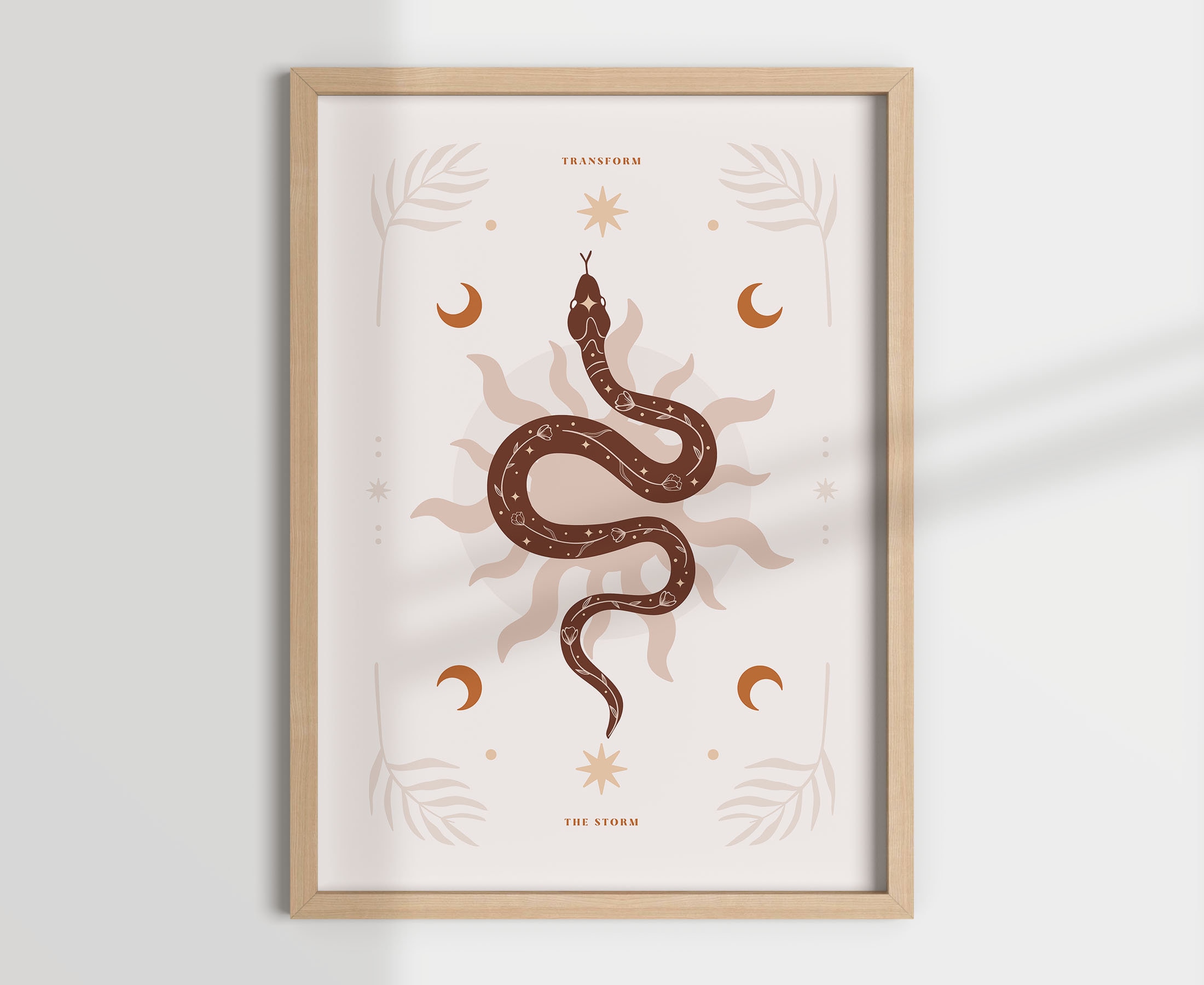 Boho Snake Art Spirit Animal Transform the Storm Boho - Etsy Canada