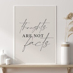 THOUGHTS Are NOT FACTS, Therapy Decor, Office Prints, Therapist Decor ...