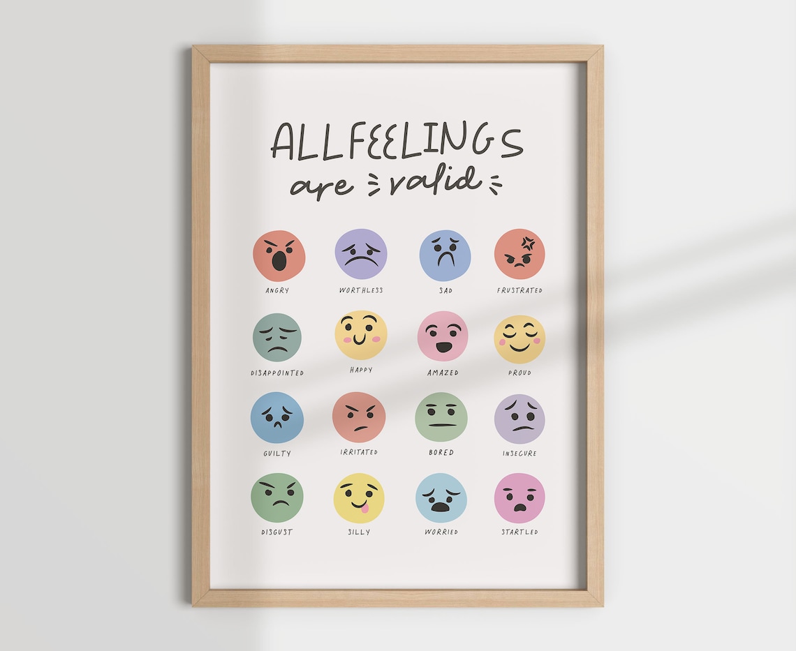 ALL FEELINGS Are VALID Feelings Chart Emotions Feelings - Etsy