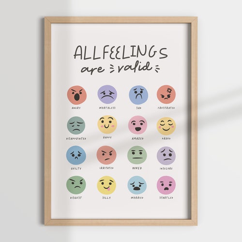 All Feelings Are Valid Mental Health Poster Therapy Office - Etsy UK