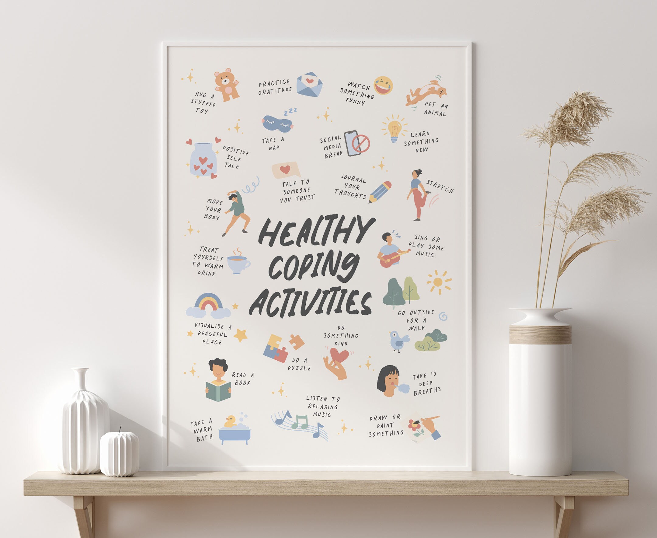 HEALTHY COPING ACTIVITIES Mental Health Poster School - Etsy