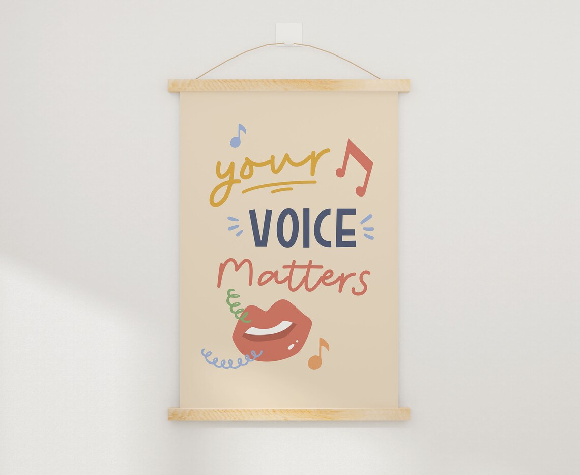 YOUR VOICE MATTERS Classroom Poster Classroom Art Positive - Etsy