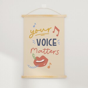 YOUR VOICE MATTERS, Classroom Poster, Classroom Art, Positive Playroom ...