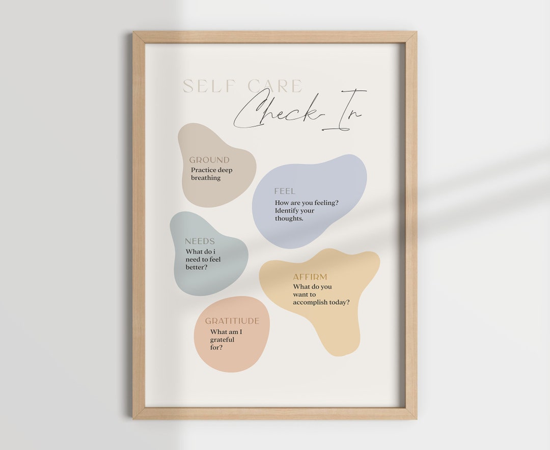 SELFCARE CHECK IN, Mental Health Poster, Therapy, Therapist Office ...