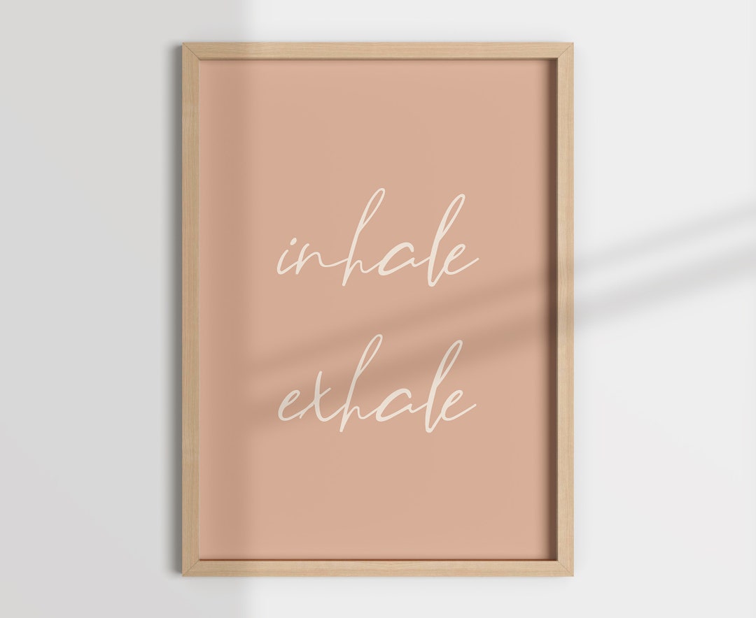 Inhale Exhale Print, Mindful Meditation Art, Therapy Office Decor, Self ...