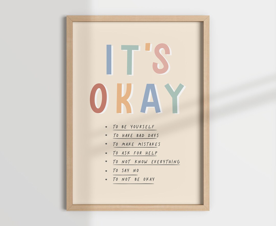 IT'S OKAY, Classroom Decor, Classroom Posters,kids Playroom, Kids ...