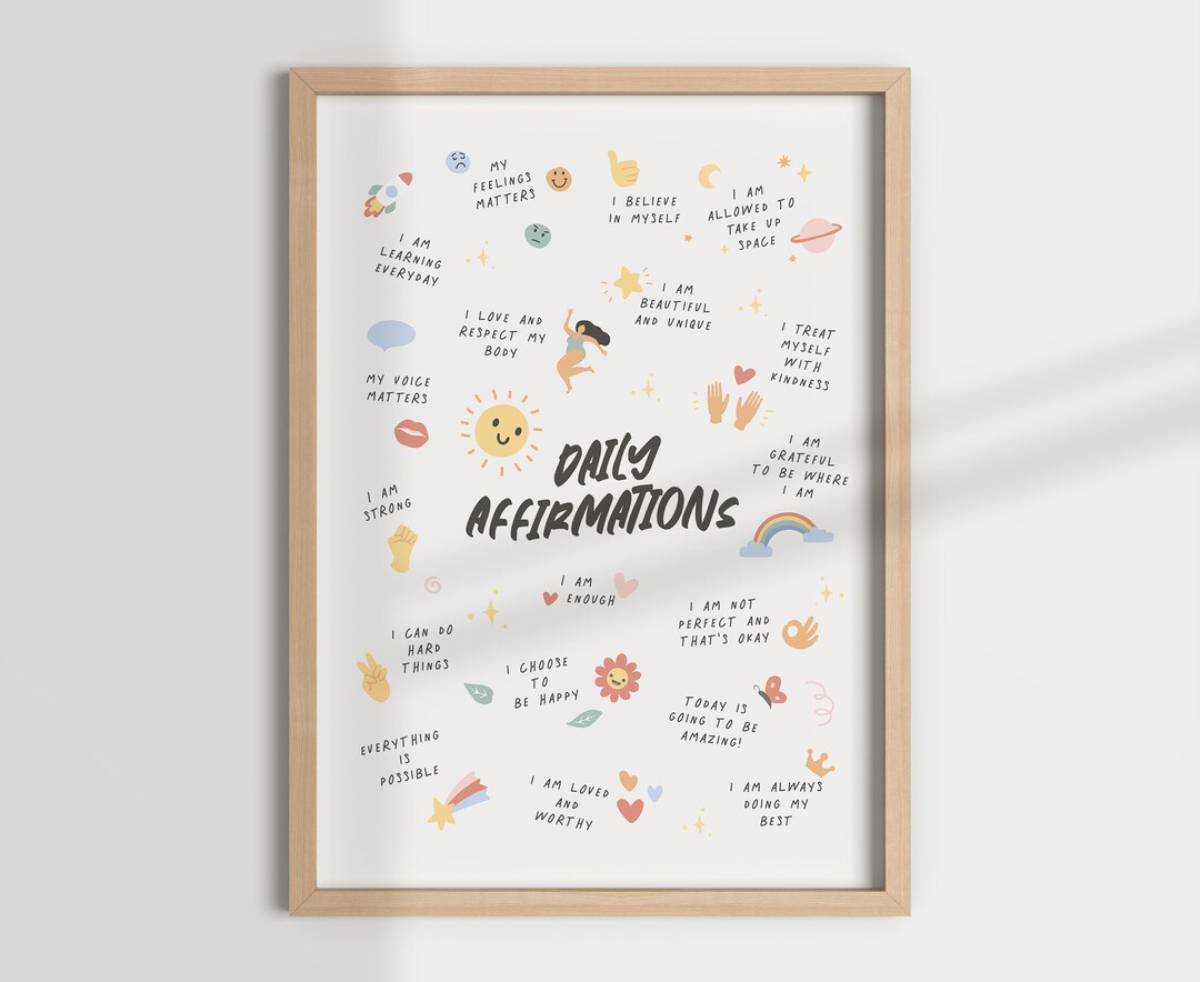 DAILY AFFIRMATIONS, Positive Affirmations, Classroom Art, Classroom ...