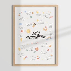 DAILY AFFIRMATIONS, Positive Affirmations, Classroom Art, Classroom ...