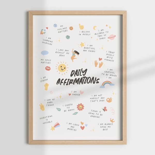 Positive Affirmations Wall Art Kids - Etsy