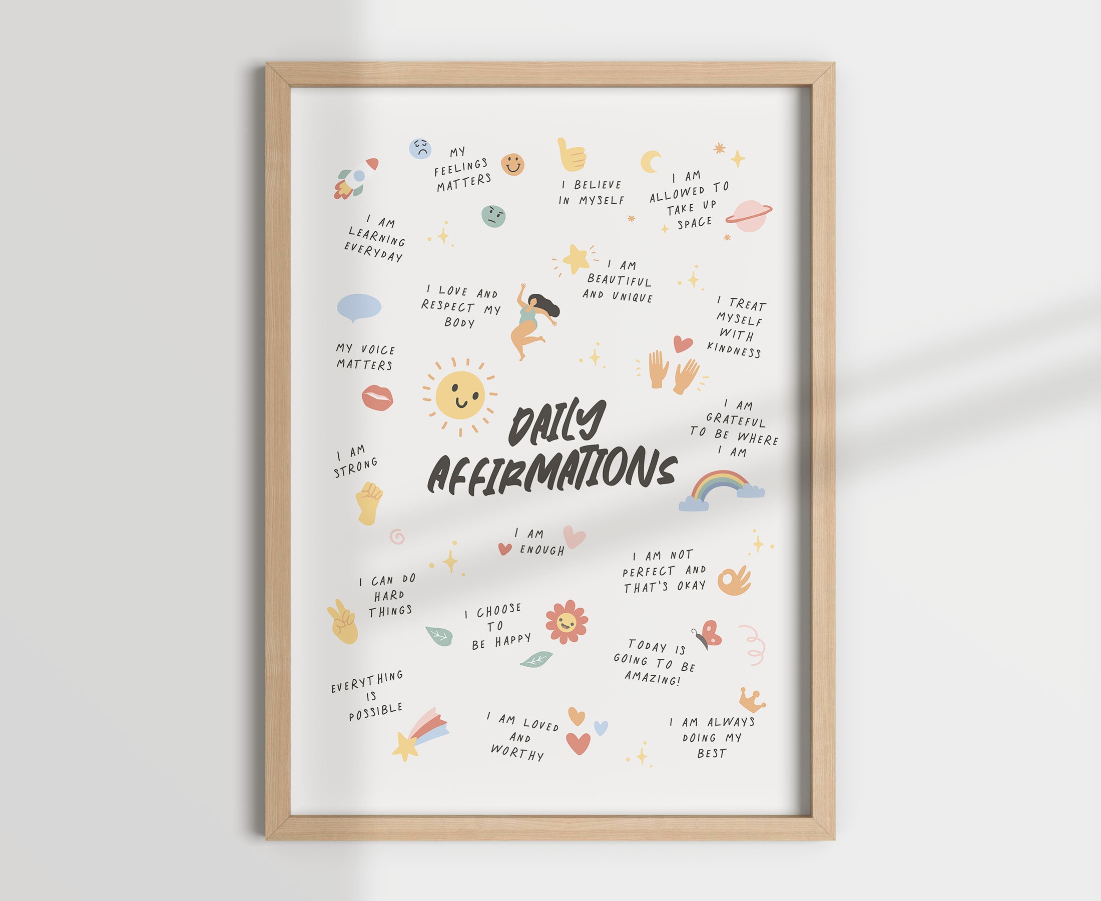 DAILY AFFIRMATIONS Positive Affirmations Classroom Art | Etsy