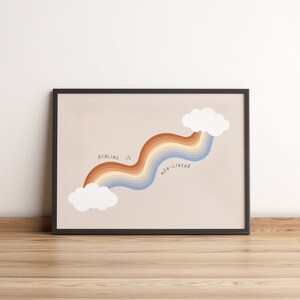 HEALING is NON LINEAR Print, Healing Reminder, Self Care Art, Therapy ...