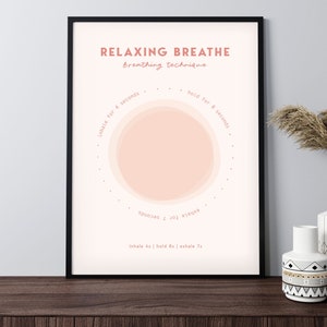 RELAXING 478 BREATH, Grounding, Therapy Office, Therapist Poster ...