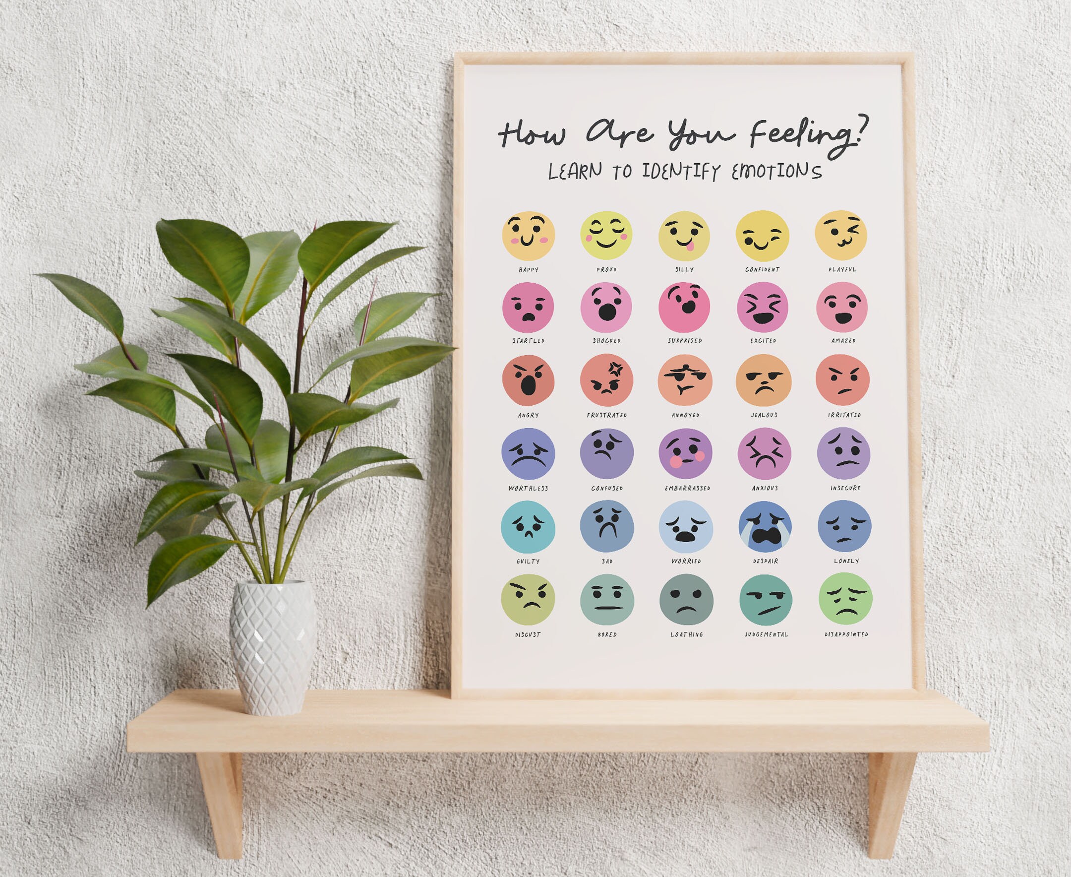 FEELINGS CHART Feelings Poster Emotions Chart School - Etsy