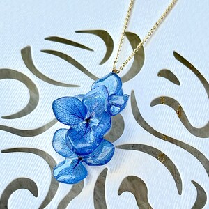 Blue Hydrangea Necklace Hortensia Flower Necklace Bridal Jewellery ...