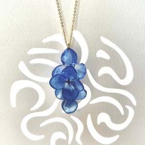 Blue Hydrangea Necklace Hortensia Flower Necklace Bridal Jewellery ...
