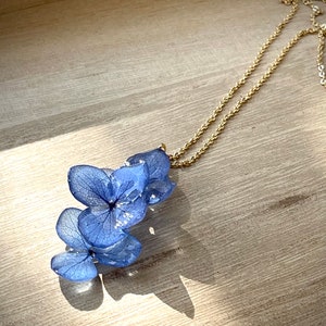 Blue Hydrangea Necklace Hortensia Flower Necklace Bridal Jewellery ...