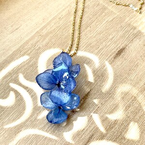 Blue Hydrangea Necklace Hortensia Flower Necklace Bridal Jewellery ...