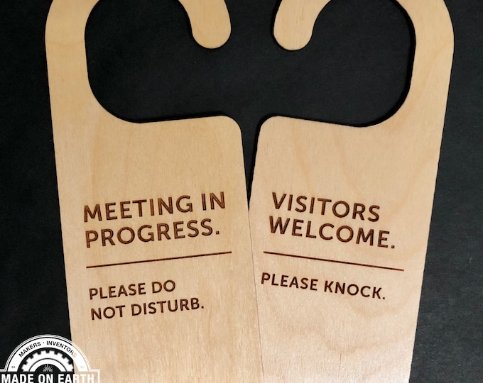 Meeting in Progress Sign, Do Not Disturb Door Sign, Please Knock, Work ...