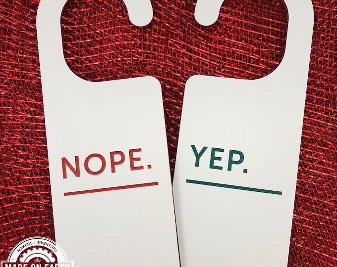 Nope, Yep, Do Not Disturb Sign, Work Door Hanger, Door Sign, Office ...