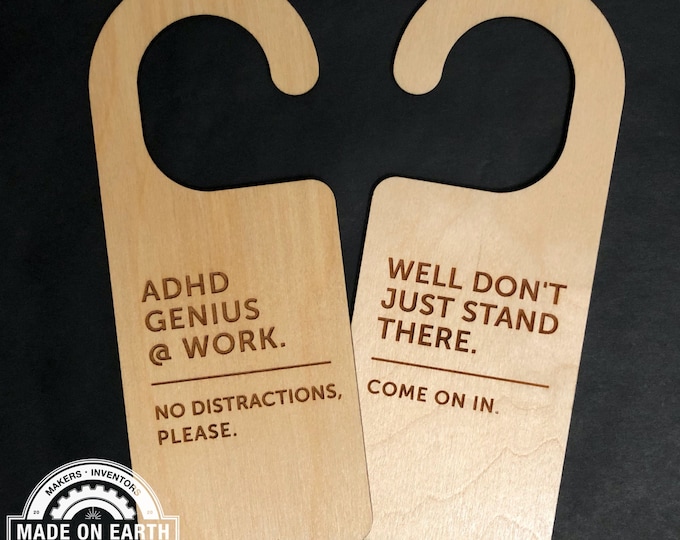 ADHD Genius, Do Not Disturb, No Distractions, Work Door Hanger, Home ...