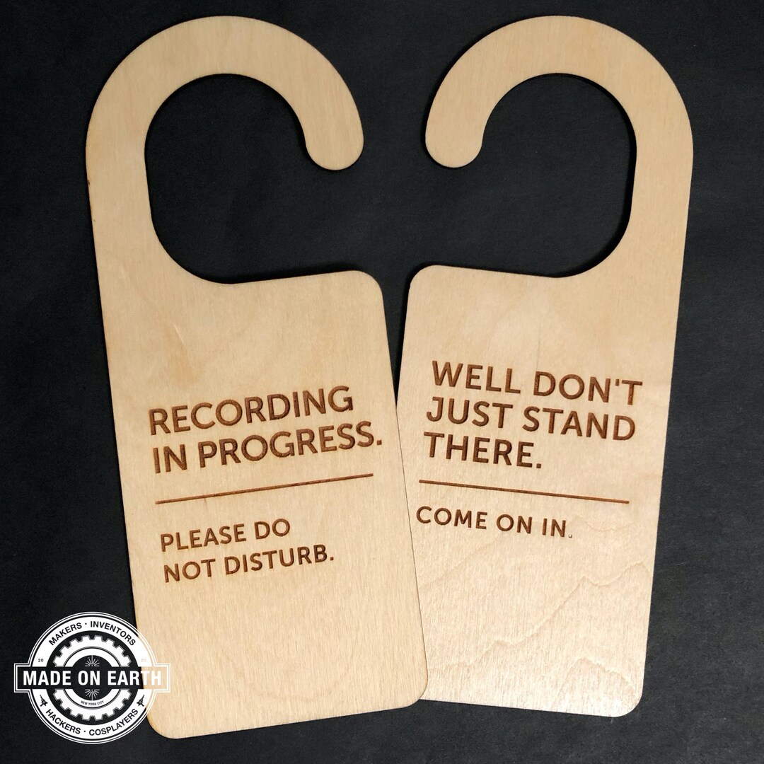 Recording in Progress, Do Not Disturb, Work Door Hanger, Recording ...